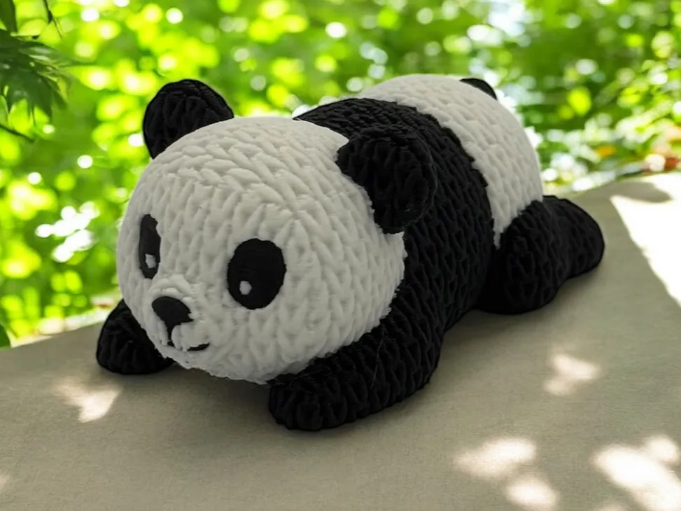 Cute Knitted lying panda bear - Free 3D Print Model - MakerWorld