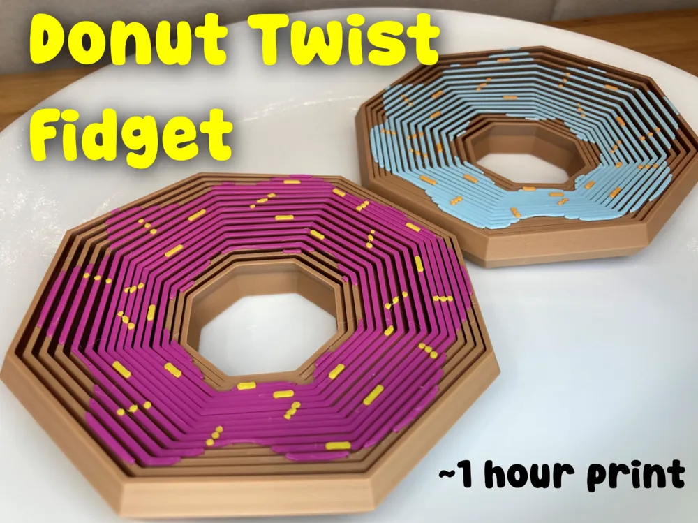 Donut Octagon Twist Fidget Toy (Doughnut) by SpacedOut MakerWorld ...