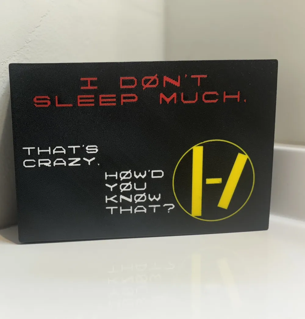 TØP "The Contract" Lightbox - I DØN'T SLEEP MUCH - Free 3D Print Model ...