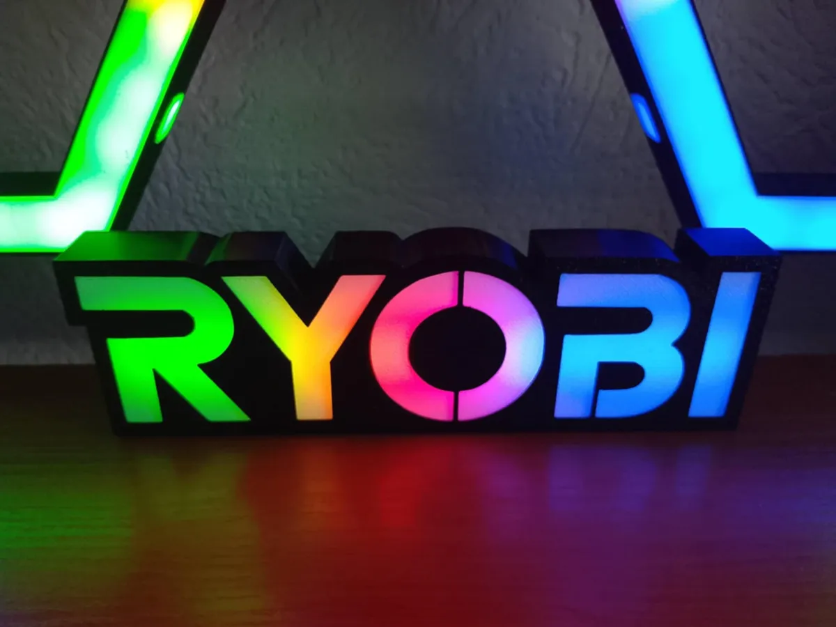 Beleuchtete RYOBI LED – Werkstatt-/Garagendekoration – Kostenloses 3D-Druckmodell – MakerWorld