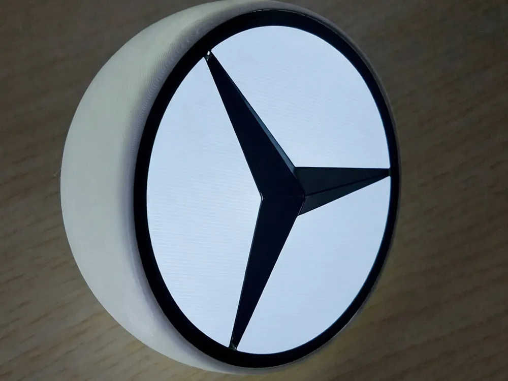 Modern 3D Printed Desk Lamp Mercedes logo symbol - Free 3D Print Model ...