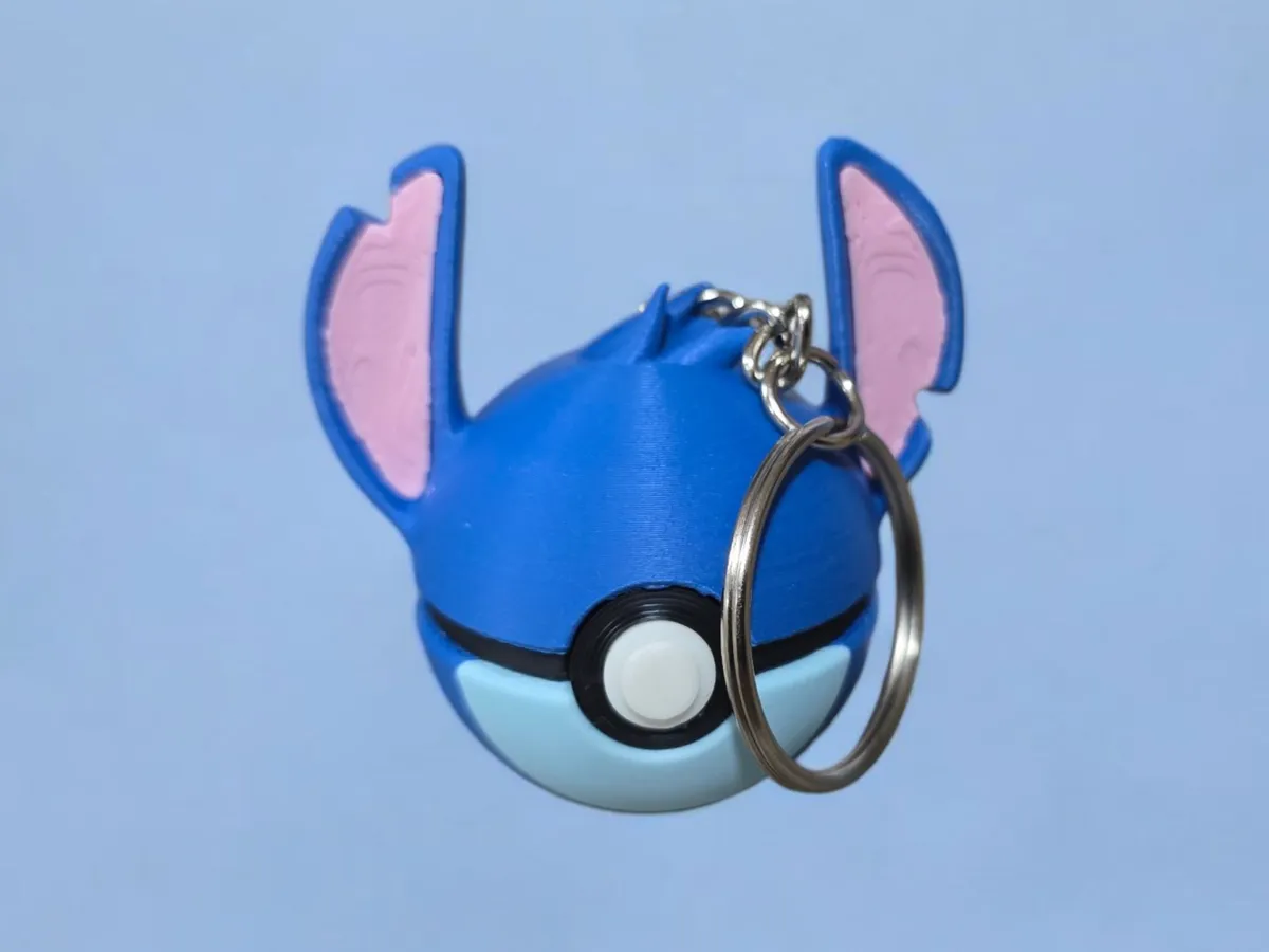 Mini Stitch Pokeball - Keychain multiparts - Free 3D Print Model ...