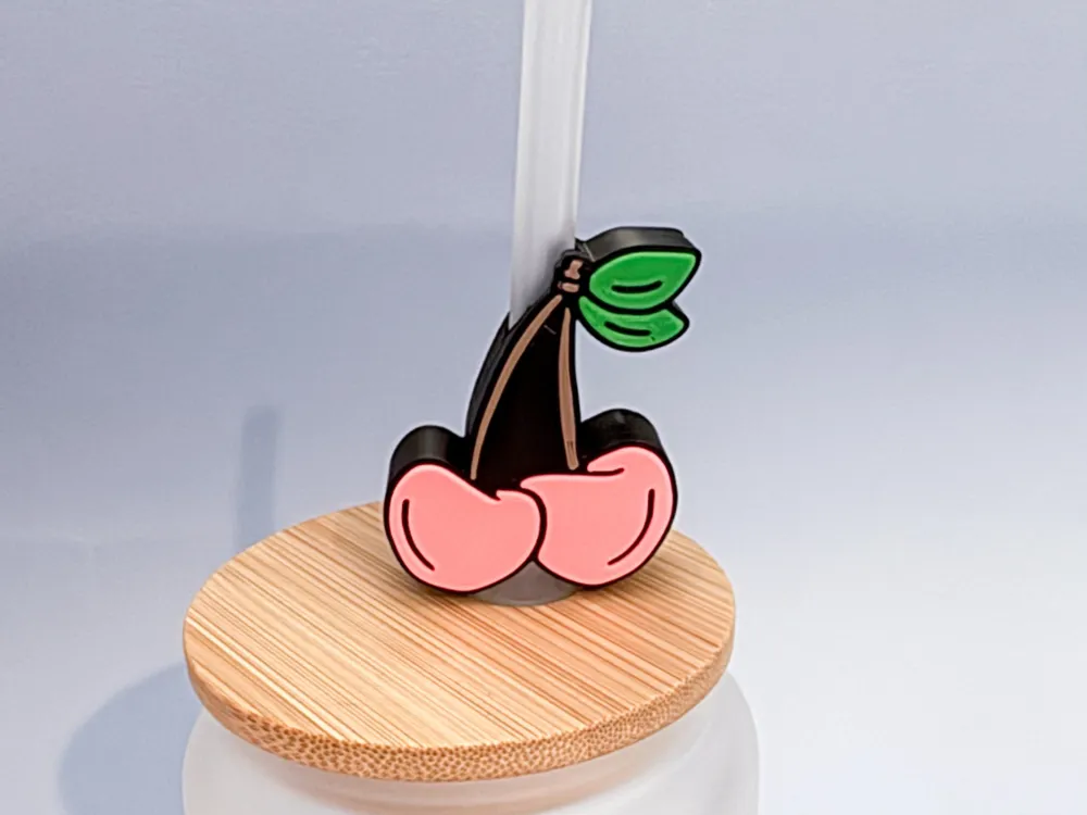 Cherry Straw Topper - Free 3D Print Model - MakerWorld