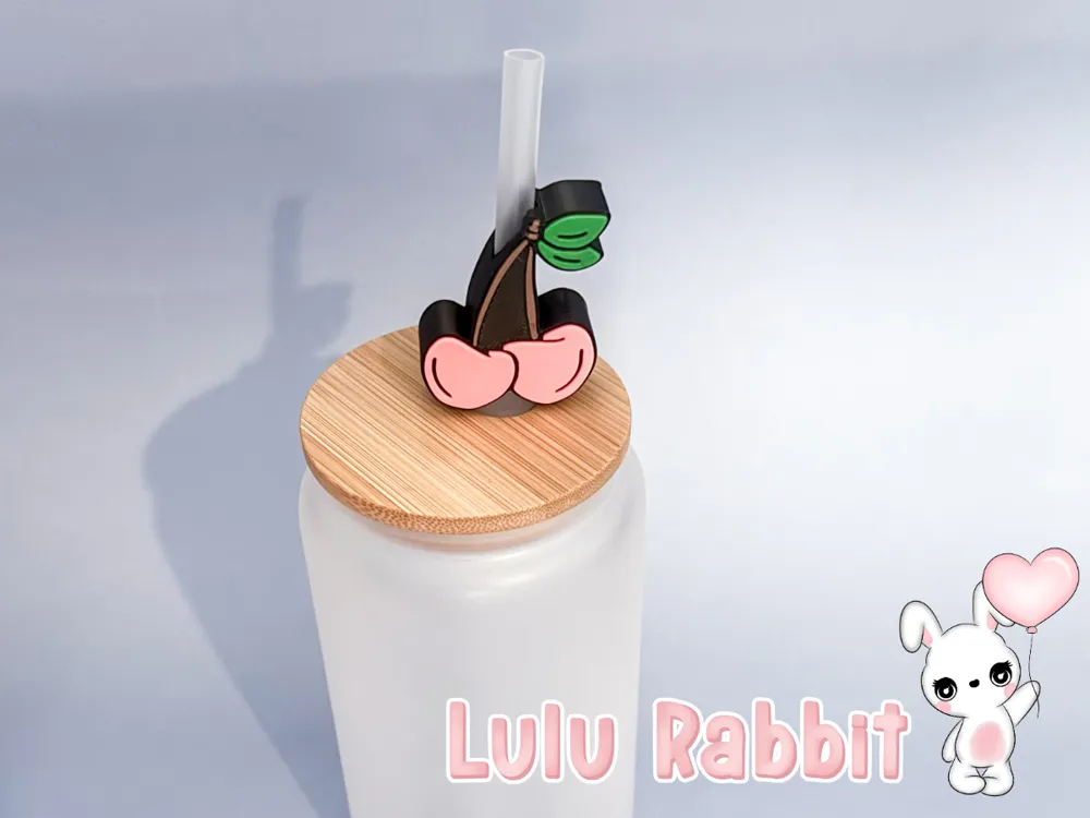 Cherry Straw Topper - Free 3D Print Model - MakerWorld