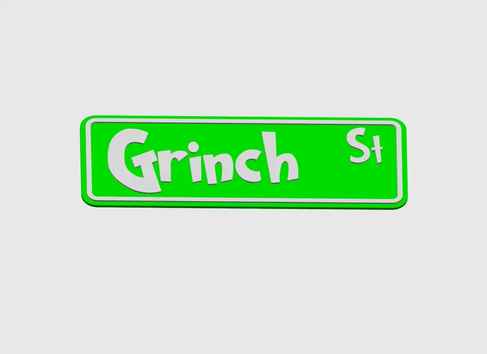 Grinch Street Sign - Christmas Sign- 2 Versions (Flat / Color Swap) by ...