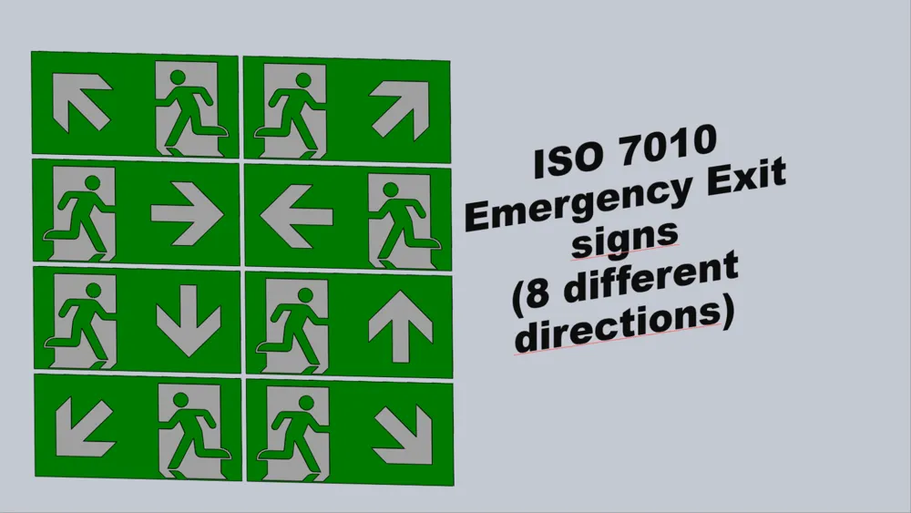 ISO 7010 - Emergency Exit Signs with Directions Remixed by Drunken ...