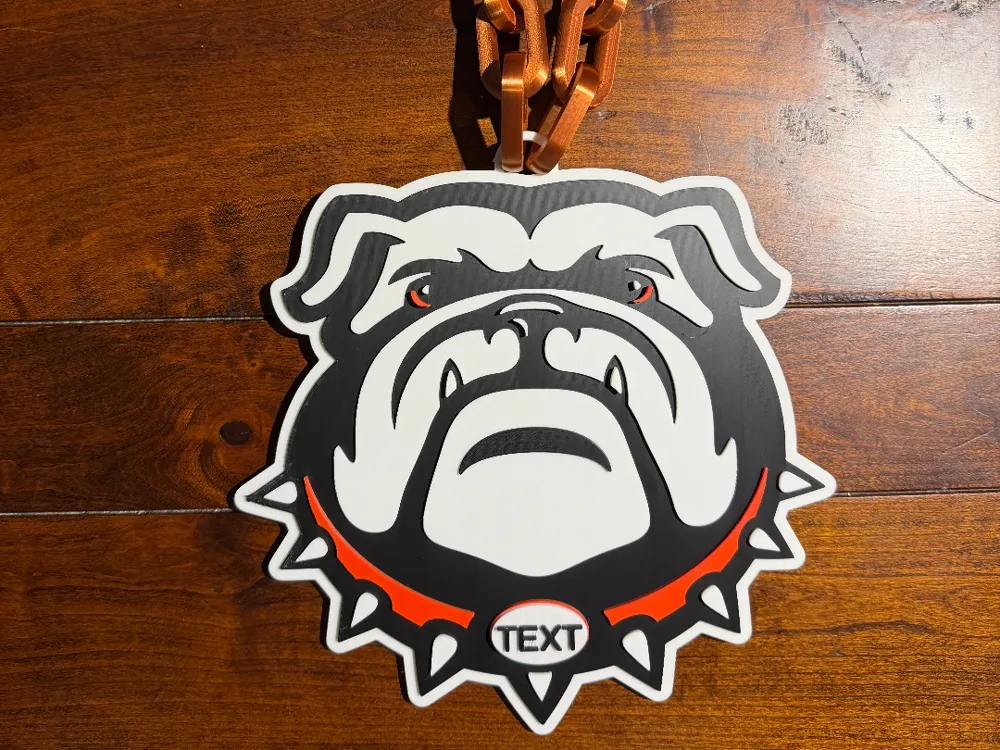 High School Bulldogs Blank/Editable Necklace Logo by 3D River Designs ...