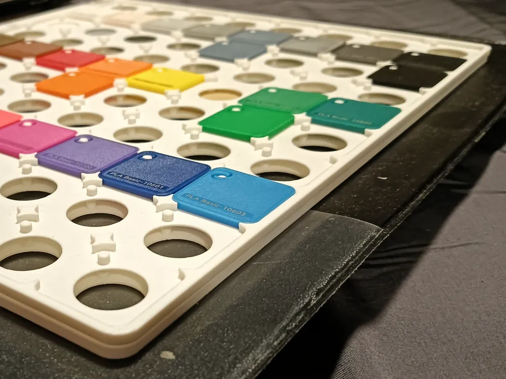 Binder page for Bambu Lab filament swatches by TrinaryLogic - MakerWorld