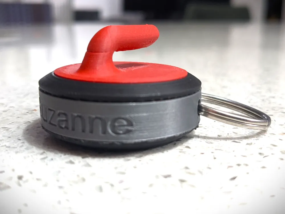 Curling Rock Keychain - No AMS Required by MechEng67 - MakerWorld