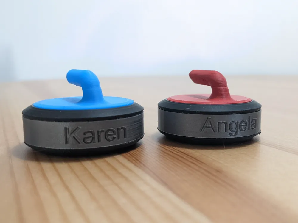 Curling Rock Keychain - No AMS Required by MechEng67 - MakerWorld