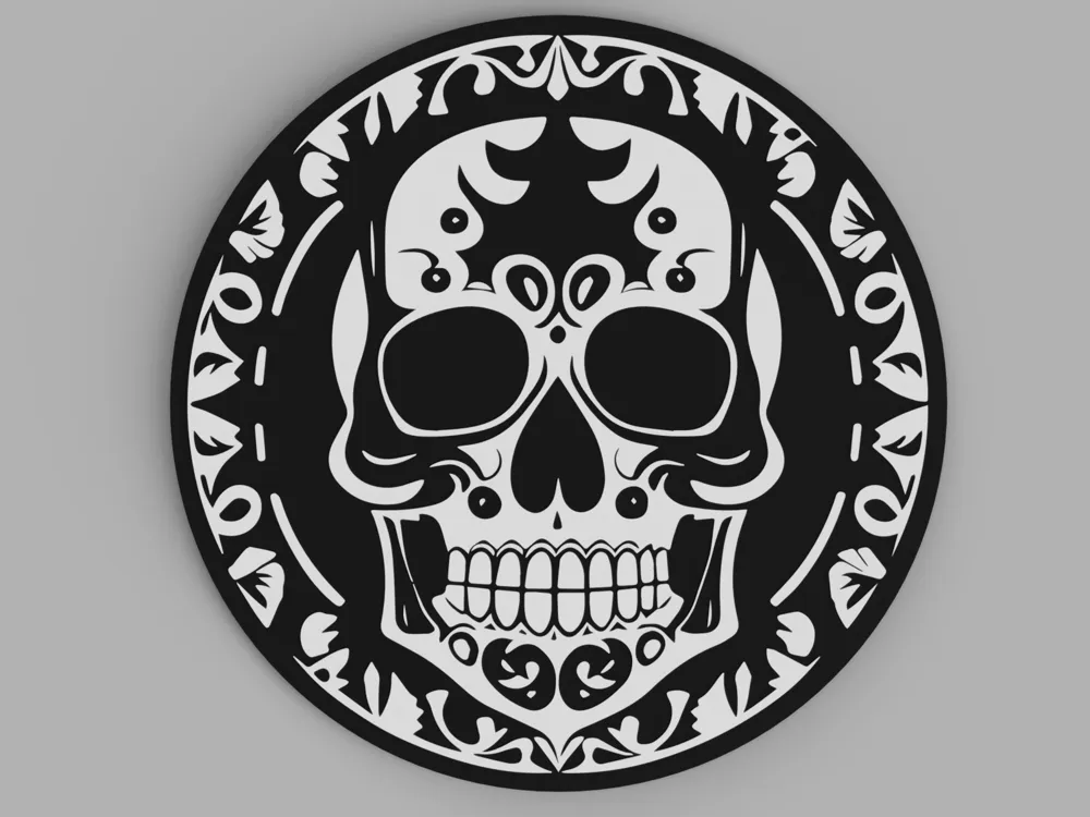 Ornament skull coaster by jakubhroch - MakerWorld