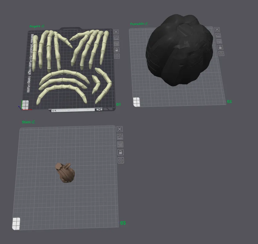 Skeleton pumpkin hands by Maaght MakerWorld: Download Free 3D Models