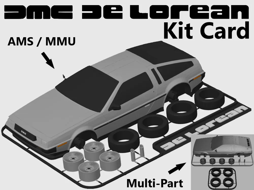DeLorean DMC-12 Kit Card (from Back to the Future) - Free 3D Print ...