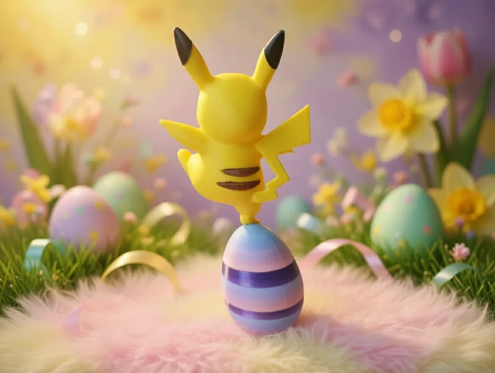 Easter Pikachu NO AMS - Free 3D Print Model - MakerWorld