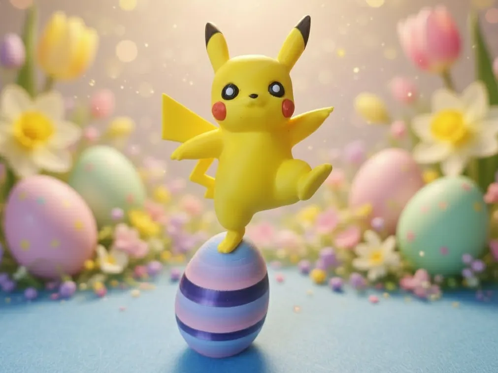 Easter Pikachu NO AMS - Free 3D Print Model - MakerWorld