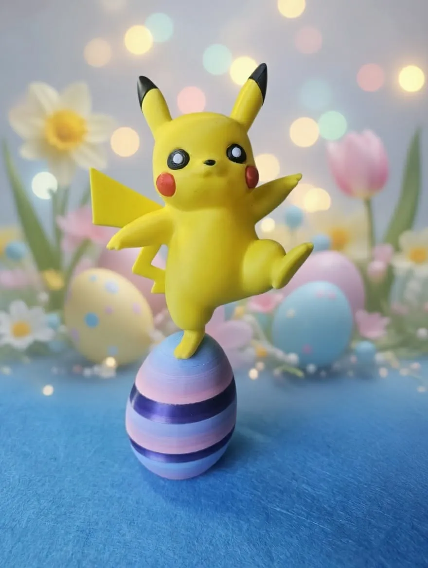 Easter Pikachu NO AMS - Free 3D Print Model - MakerWorld