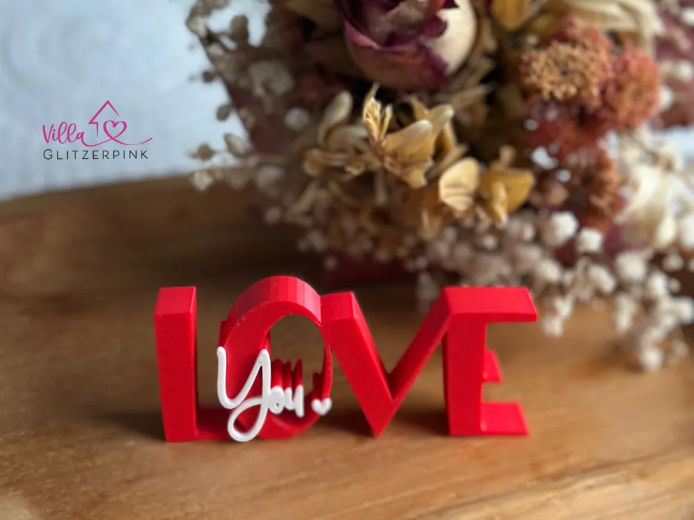 Love You Lettering - Free 3D Print Model - MakerWorld