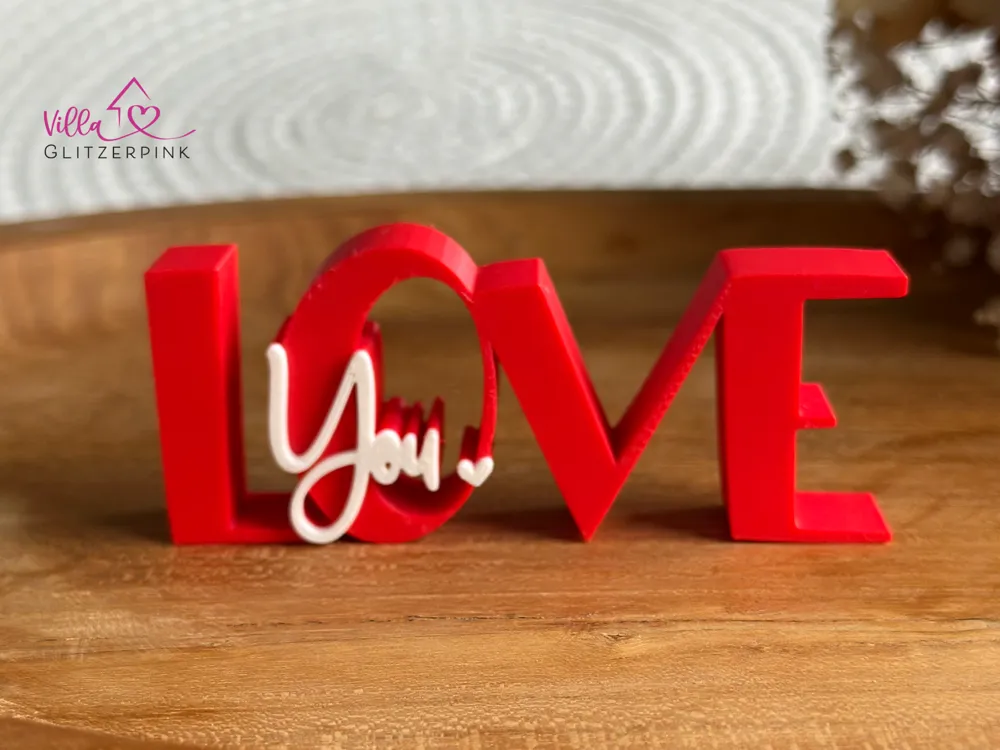 Love You Lettering - Free 3D Print Model - MakerWorld