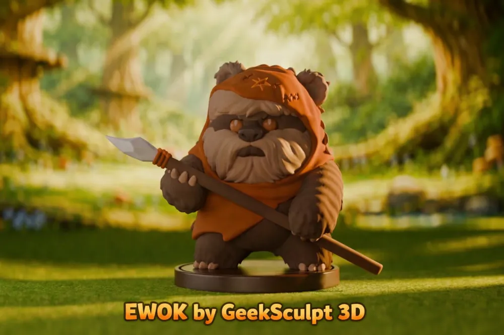 Estatueta Colecionável Ewok Inspirada em Star Wars - Modelo gratuito ...