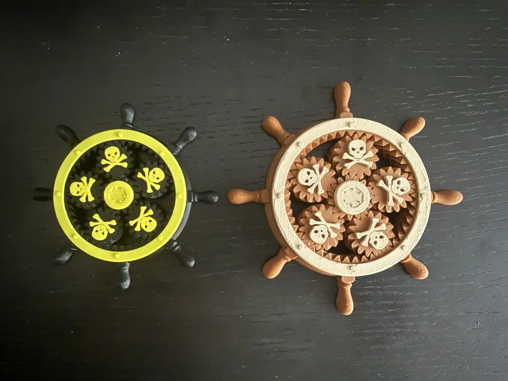 Pirate Ship Helm Jolly Roger Gears Fidget Spinner by Tech23 MakerWorld ...