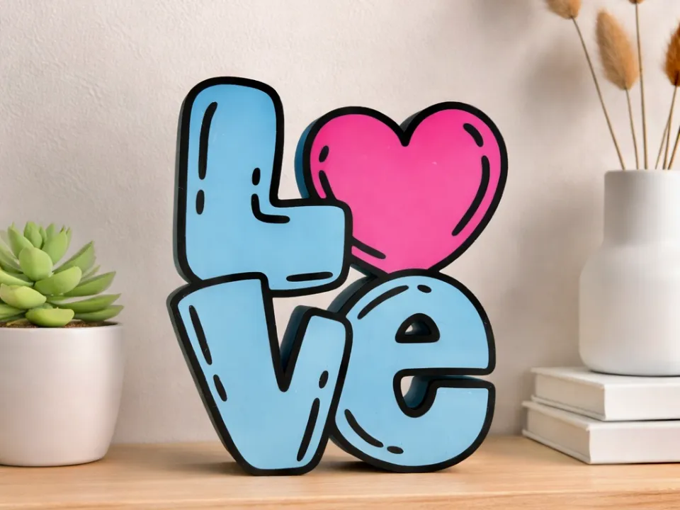 LOVE Sign Decor - Free 3D Print Model - MakerWorld