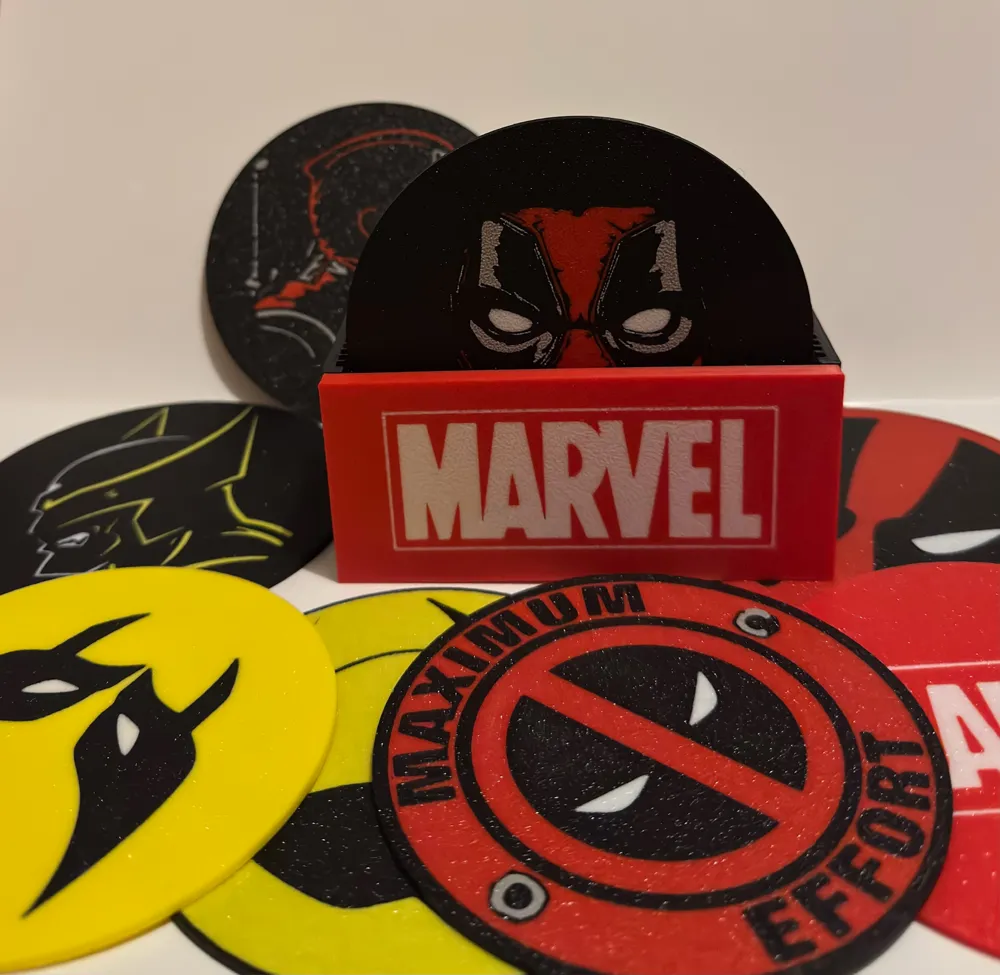 Marvel Coaster Holder by Painleecher MakerWorld: Download Free 3D Models