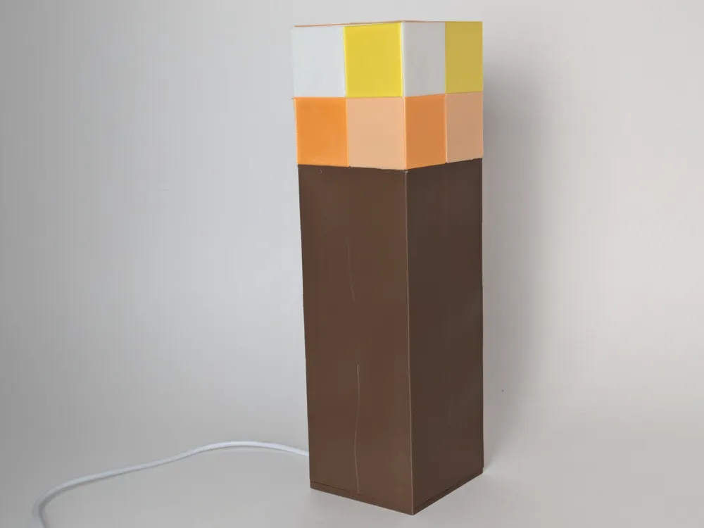 Minecraft Torch Lamp-Wall/table, Multicolor no AMS by Zammer 3D ...