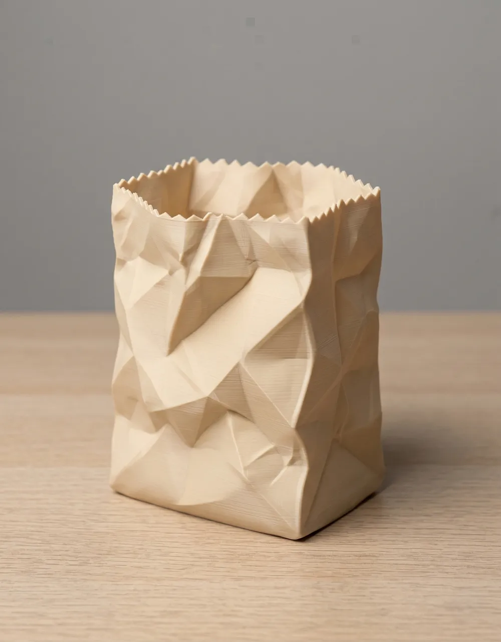 Crumpled Paper Bag Pen Holder - Desk Organizer - Free 3D Print Model ...
