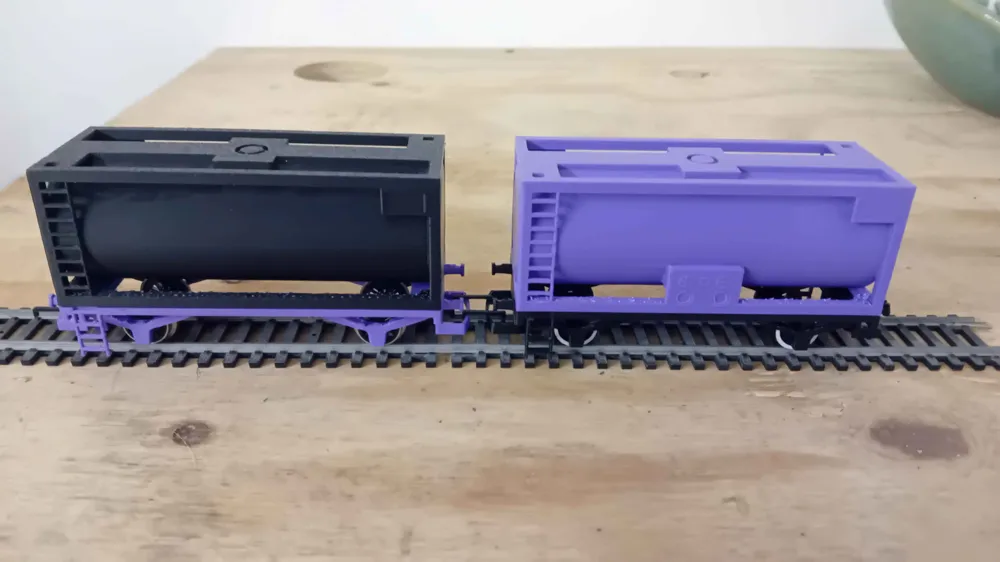 T3D H0 Scale Rail Wagon Fuel / Gas Tanker - Free 3D Print Model ...