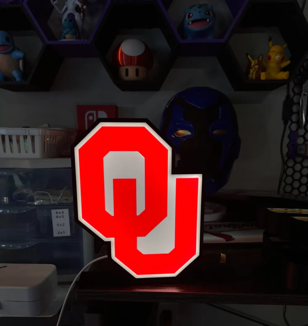 (Updated) Oklahoma University LED Lamp by Codyinbody3 - MakerWorld