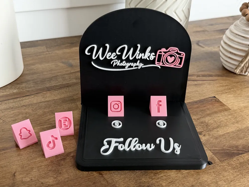 Social Media NFC Display Stand - Free 3D Print Model - MakerWorld