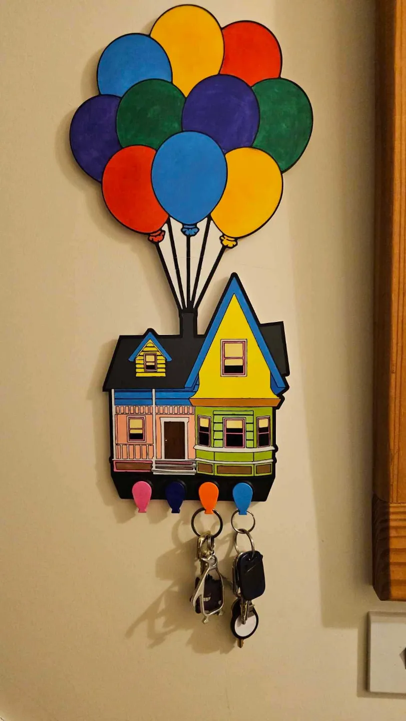UP Balloon House Key Holder - Free 3D Print Model - MakerWorld