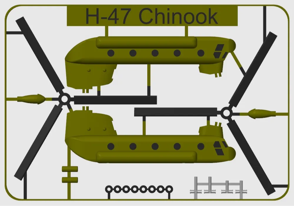 H-47 Chinook Kit Card - Free 3D Print Model - MakerWorld