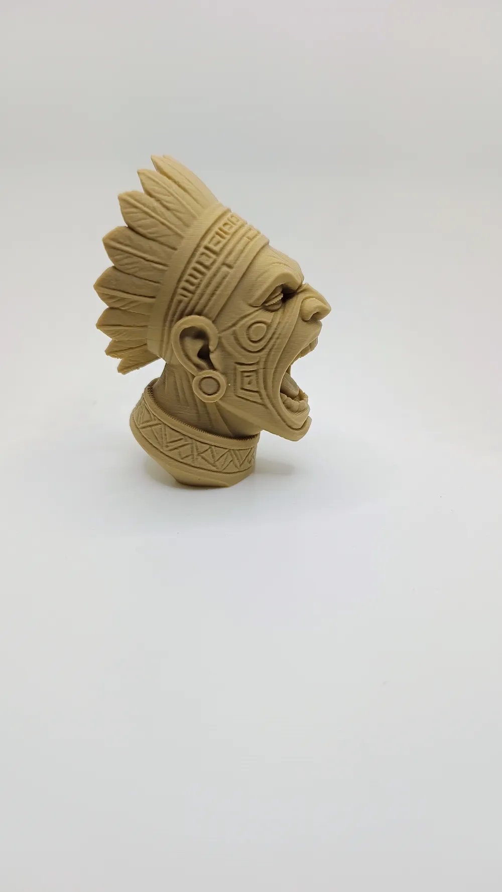 Ancestral Maya Warrior Head Bust "Tribal Art" - Free 3D Print Model ...