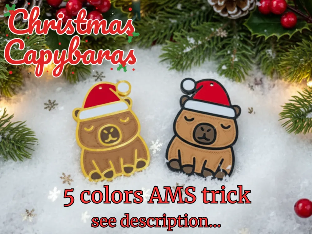 Christmas Capybara (christmas decoration) - Free 3D Print Model ...