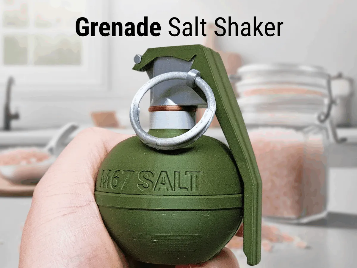 Grenade Salt Shaker | Life-size M67 Replica - Free 3D Print Model ...