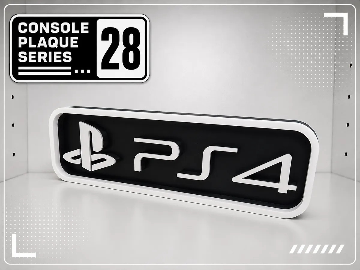 Placa con el logotipo de la consola - PS4 / PlayStation 4 - Modelo de ...