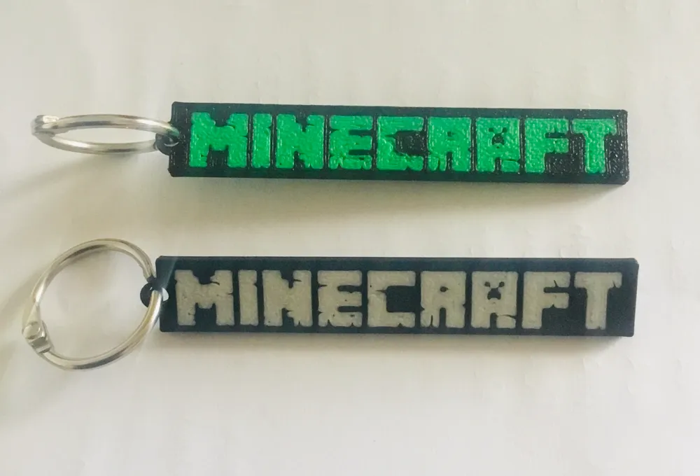 Minecraft gaming keyring simple print 2 colours by DaisyChain - MakerWorld