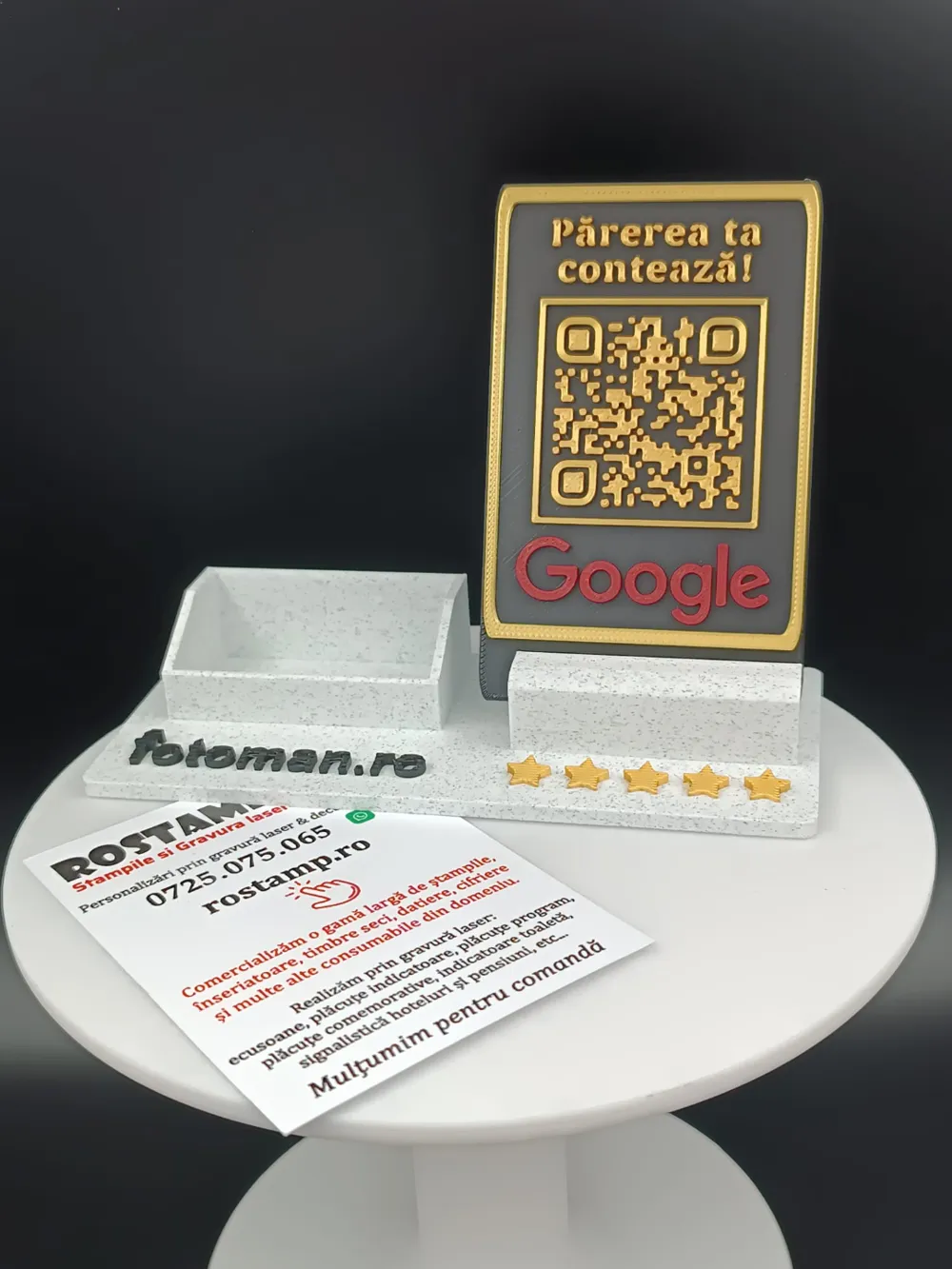QR code Google review stand business card holder by rcmarcel77 - MakerWorld