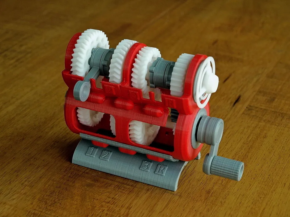 Constant Mesh 3 Speed Gearbox with Reverse Gear - Free 3D Print Model ...