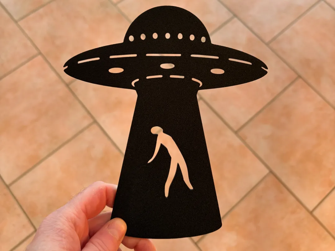 UFO human abduction wall art - Free 3D Print Model - MakerWorld