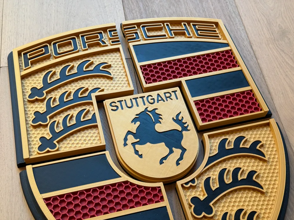 XL Ultimate Porsche Crest / Logo - Wall Art Remixed by maxman - MakerWorld