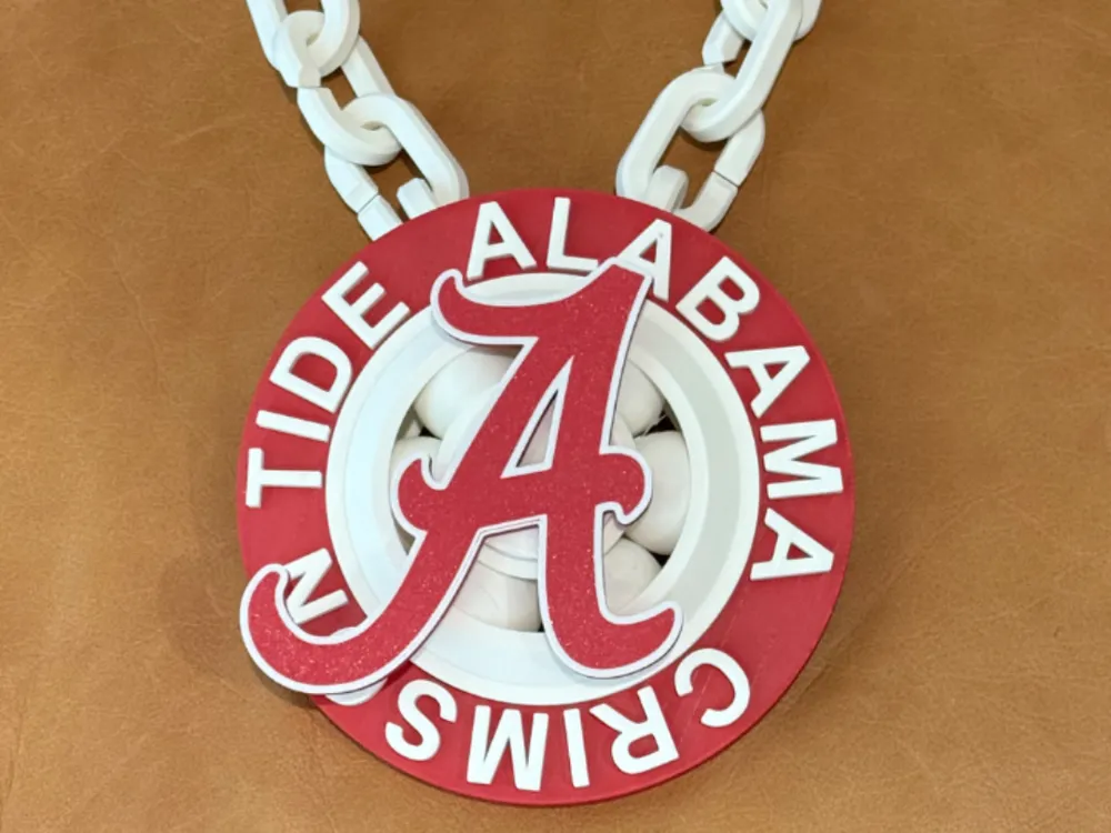 Alabama Crimson Tide Spinner Chain - Free 3D Print Model - MakerWorld
