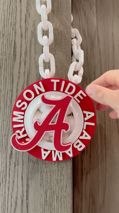 Alabama Crimson Tide Spinner Chain - Free 3D Print Model - MakerWorld