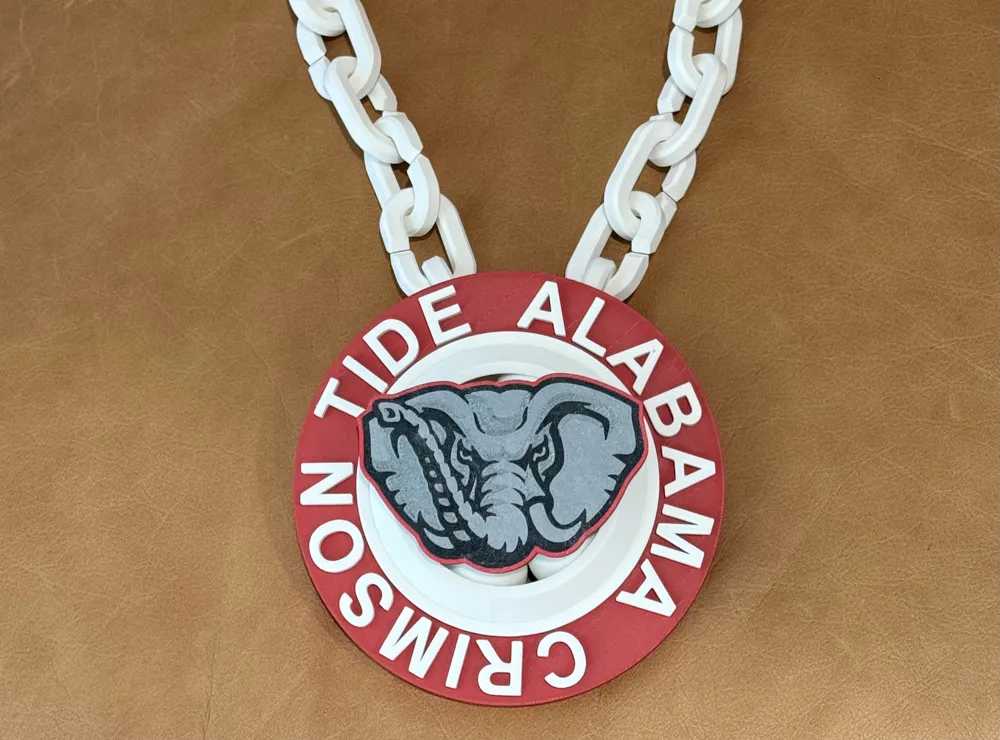 Alabama Crimson Tide Spinner Chain - Free 3D Print Model - MakerWorld