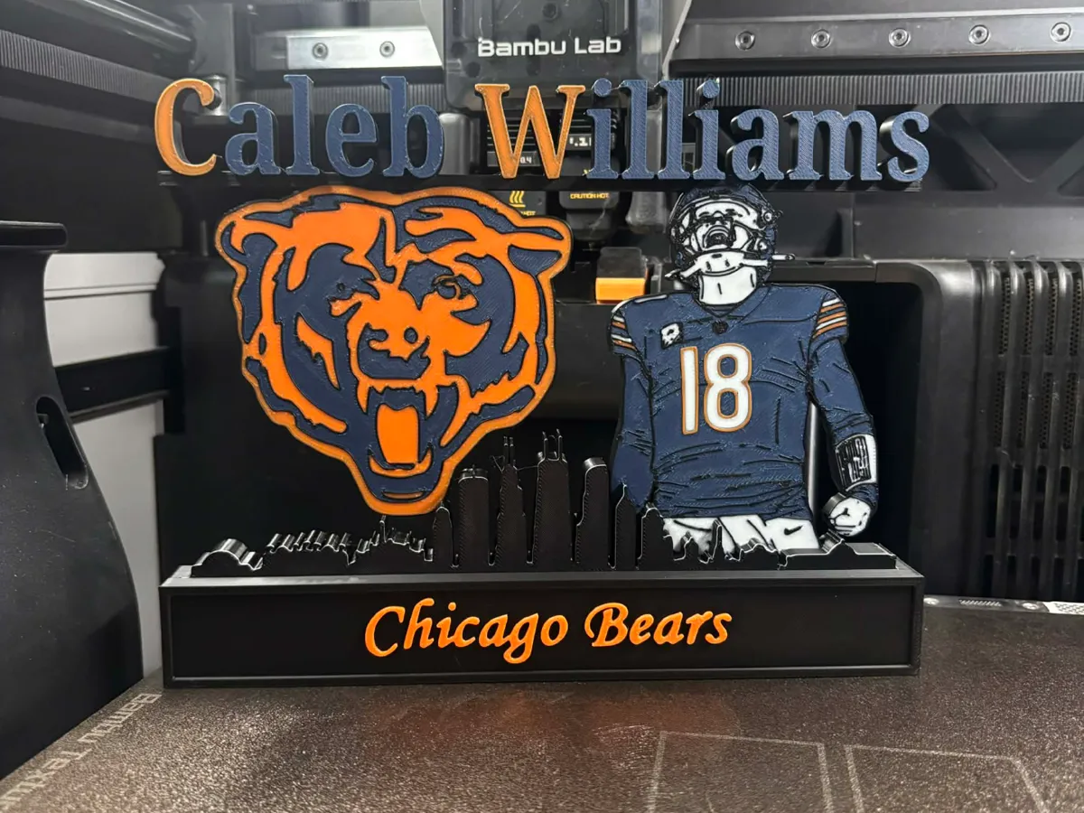 NFL - Chicago Bears Caleb Williams display - Free 3D Print Model ...