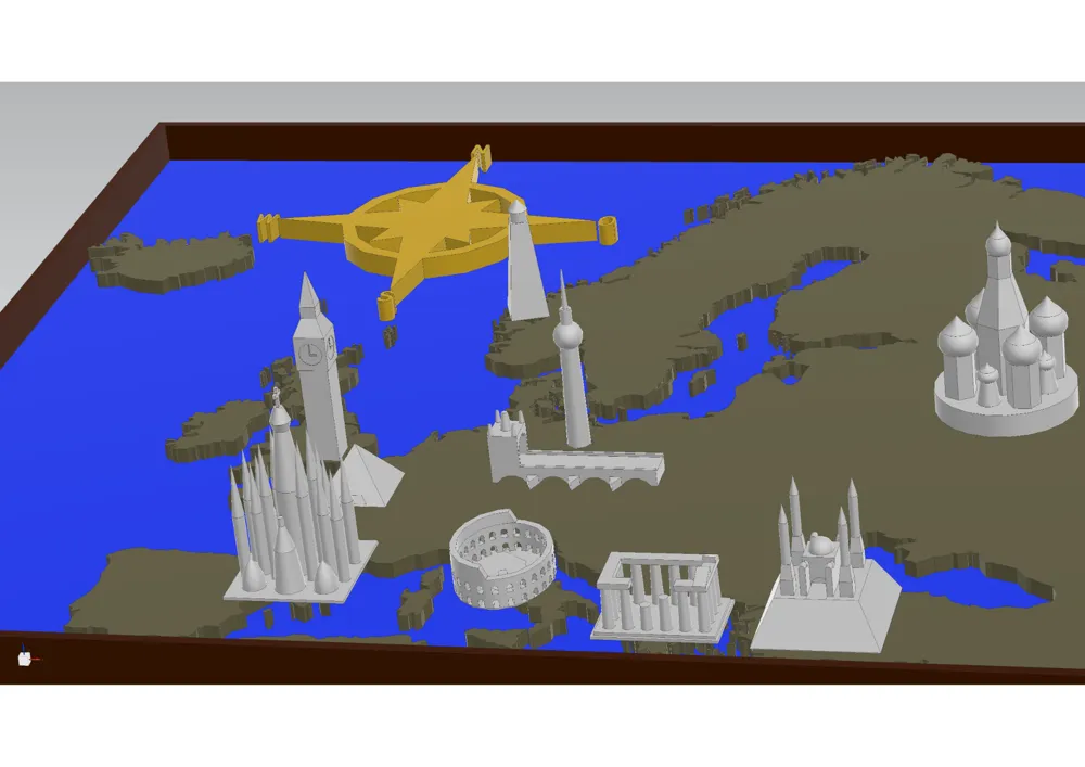 European map with landmarks by Maxi - MakerWorld