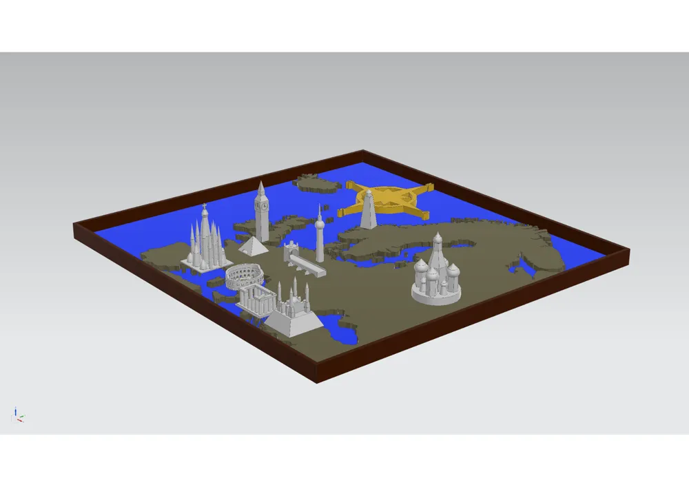 European map with landmarks by Maxi MakerWorld: Download Free 3D Models