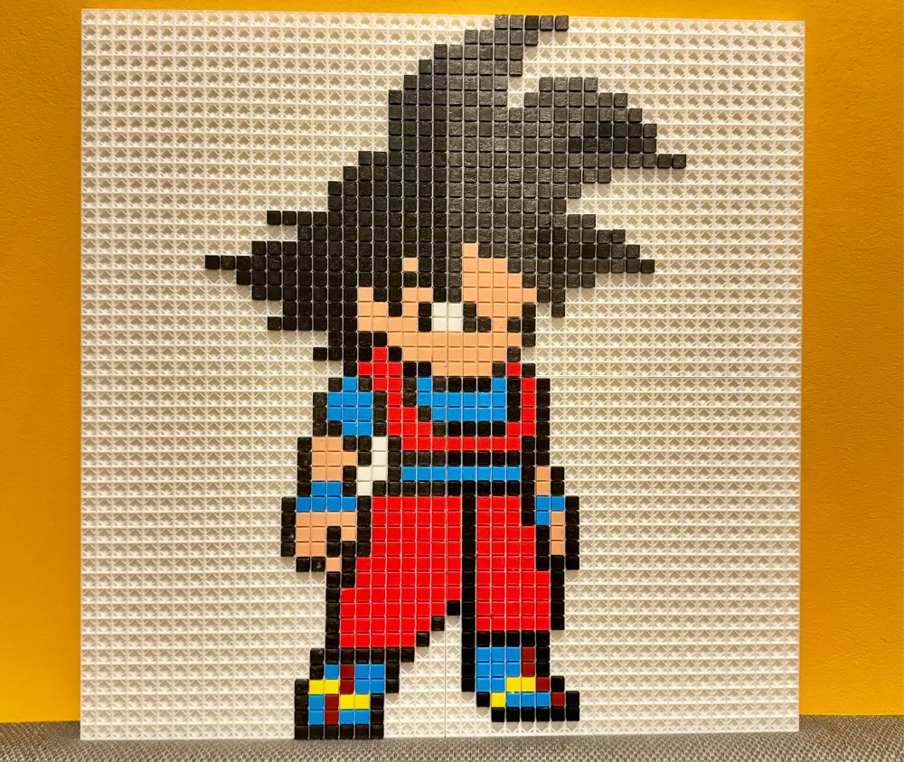Goku in Pixel Art - Free 3D Print Model - MakerWorld