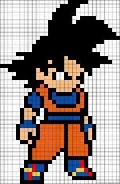 Goku in Pixel Art - Free 3D Print Model - MakerWorld